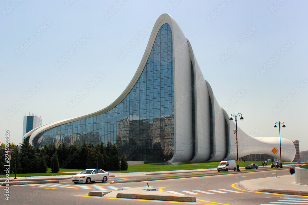 BAKU, AZERBAIJAN - APRIL 24, 2017: Heydar Aliyev Center with auditorium ...