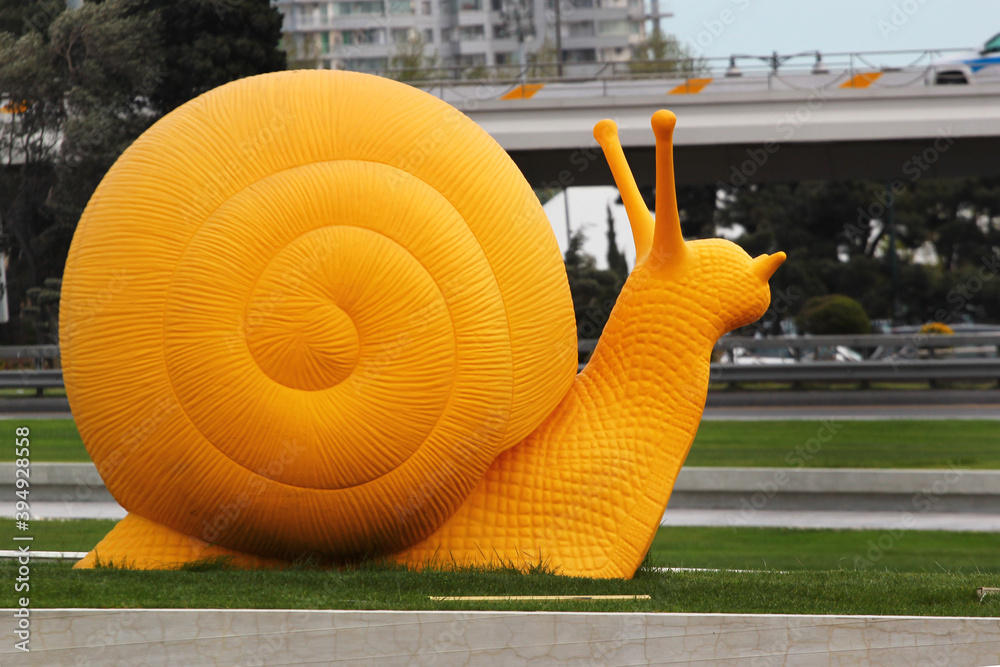BAKU, AZERBAIJAN - APRIL 24, 2017: Big colorful snails as elements of ...