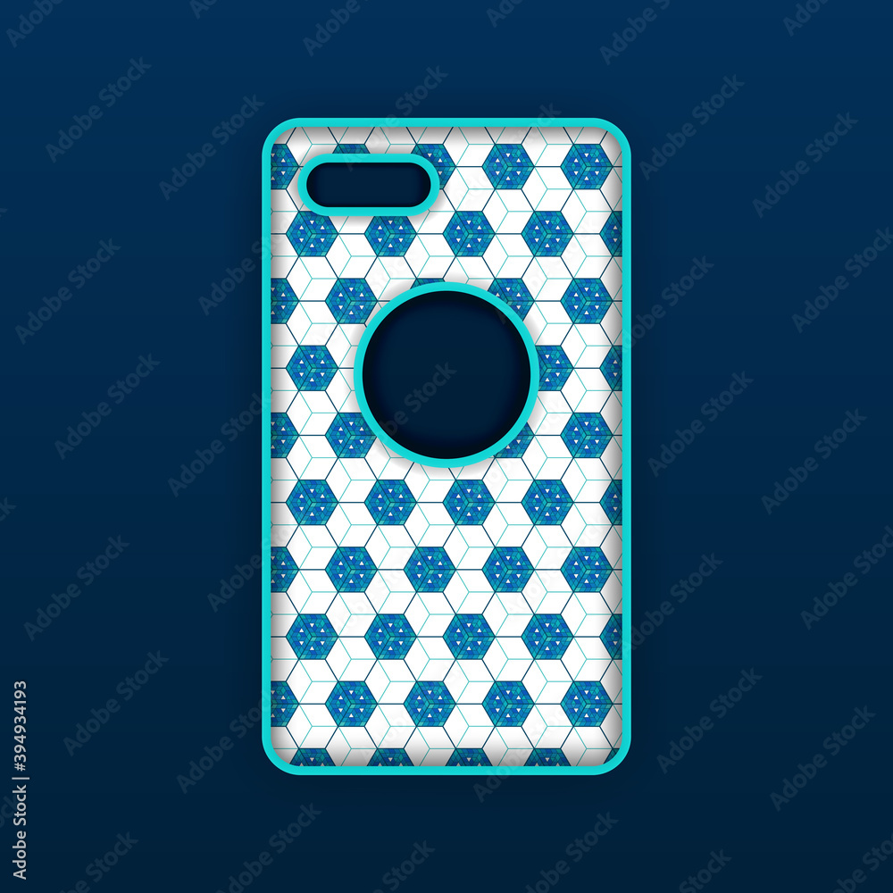 blue navy mobile phone screen and case mockup template. simple ...