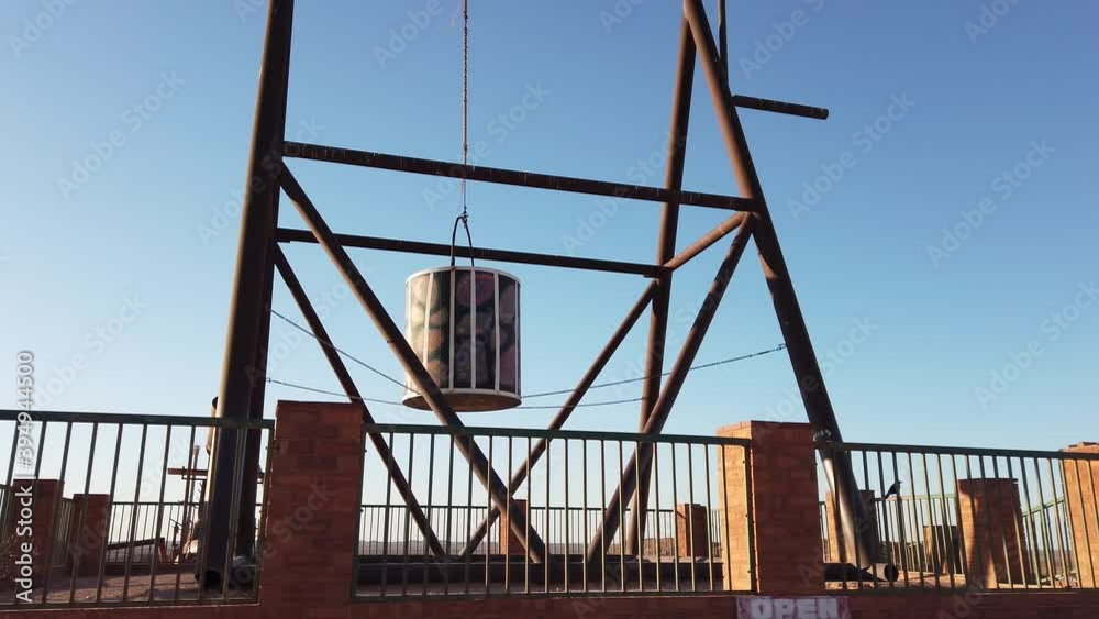 Well of old mines in the Big winch lookout of Coober Pedy town in ...
