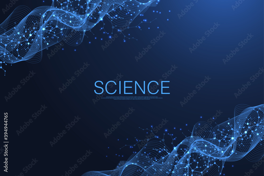 Molecular structure background. Science template wallpaper or banner ...