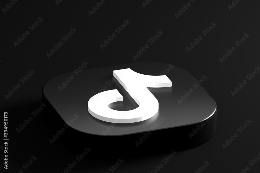 tiktok minimal logo 3d rendering close up for design background ...