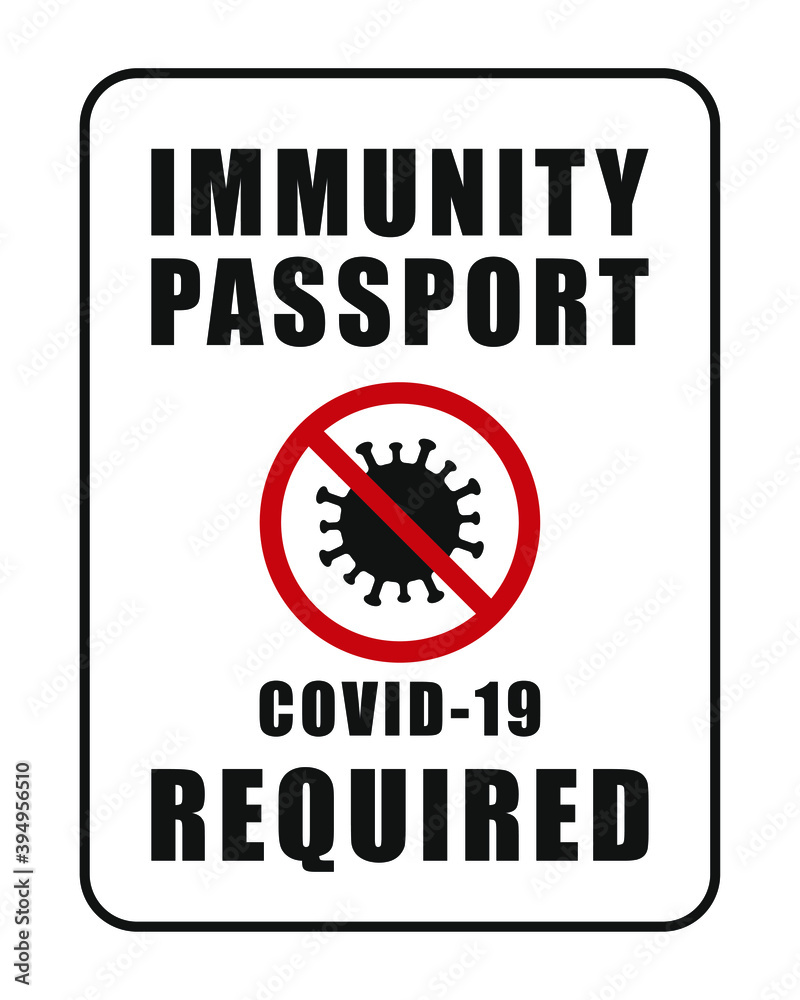 Covid-19 immunity passport required. Coronavirus immune pass icon ...