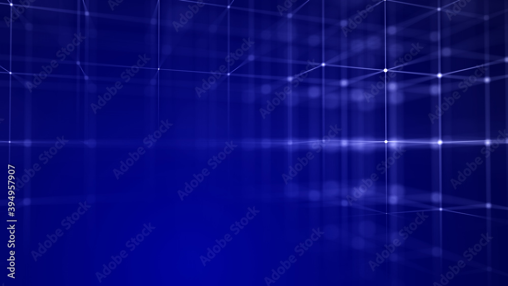 Digital blockchain concept and data transfer system. Abstract wireframe background whith ...