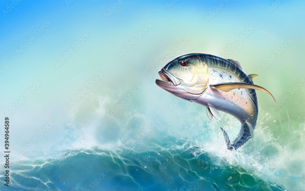 Bluefin Trevally Art