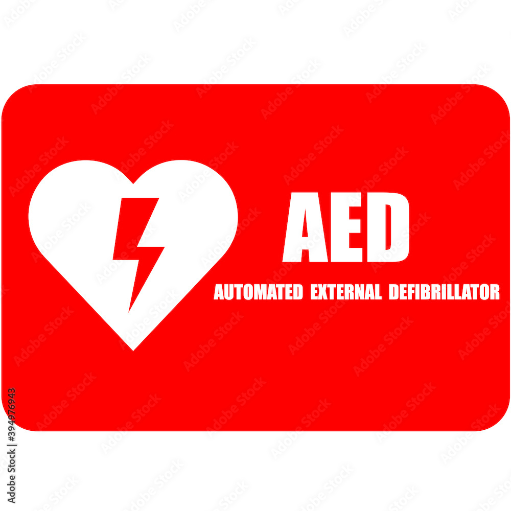 AED,automated external defibrillator / aed sign with heart and ...
