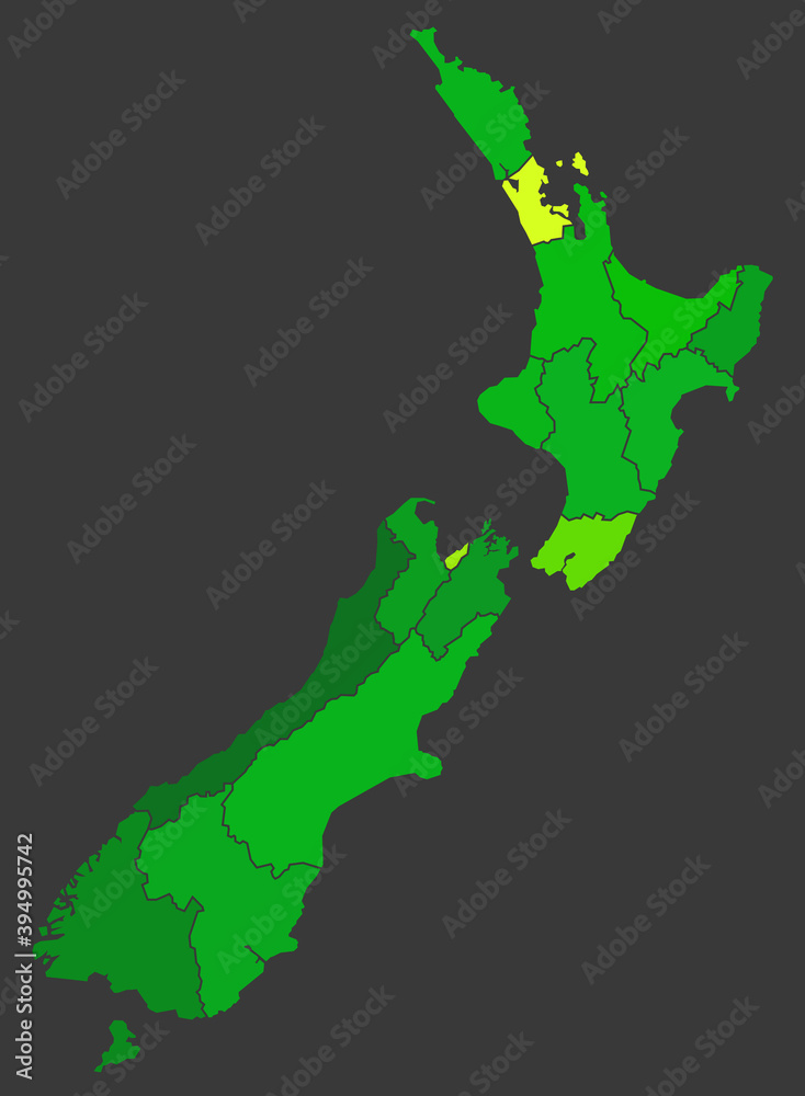 New Zealand population heat map as color density illustration Stock ...