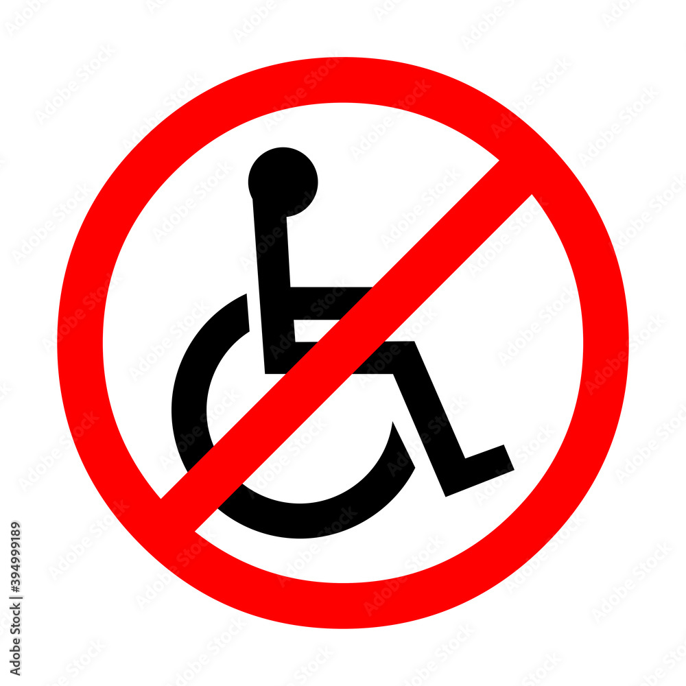 No wheelchair symbol illustration Stock Illustration | Adobe Stock