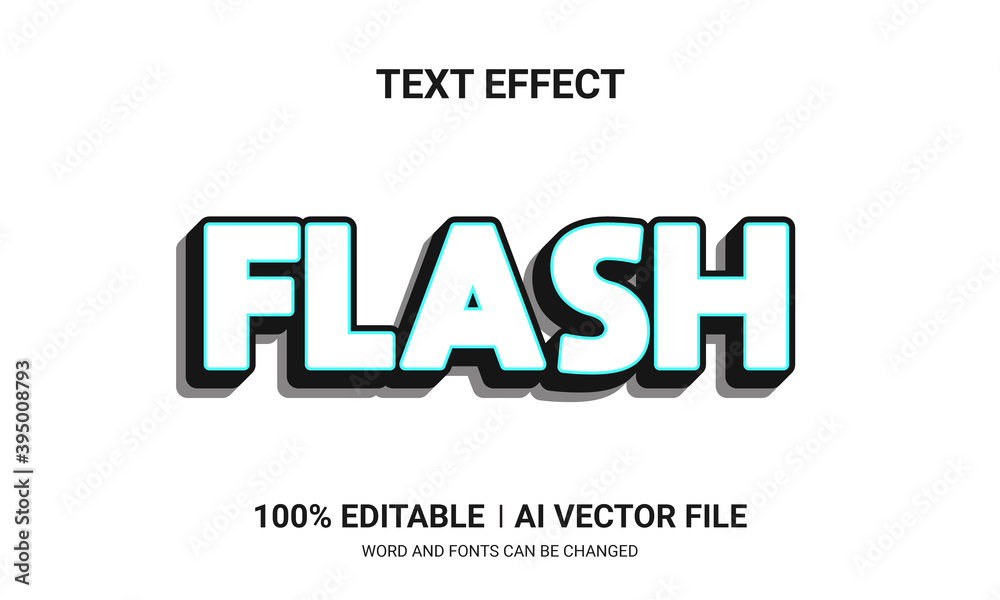 Editable text effects-Flash text effects Stock Vector | Adobe Stock