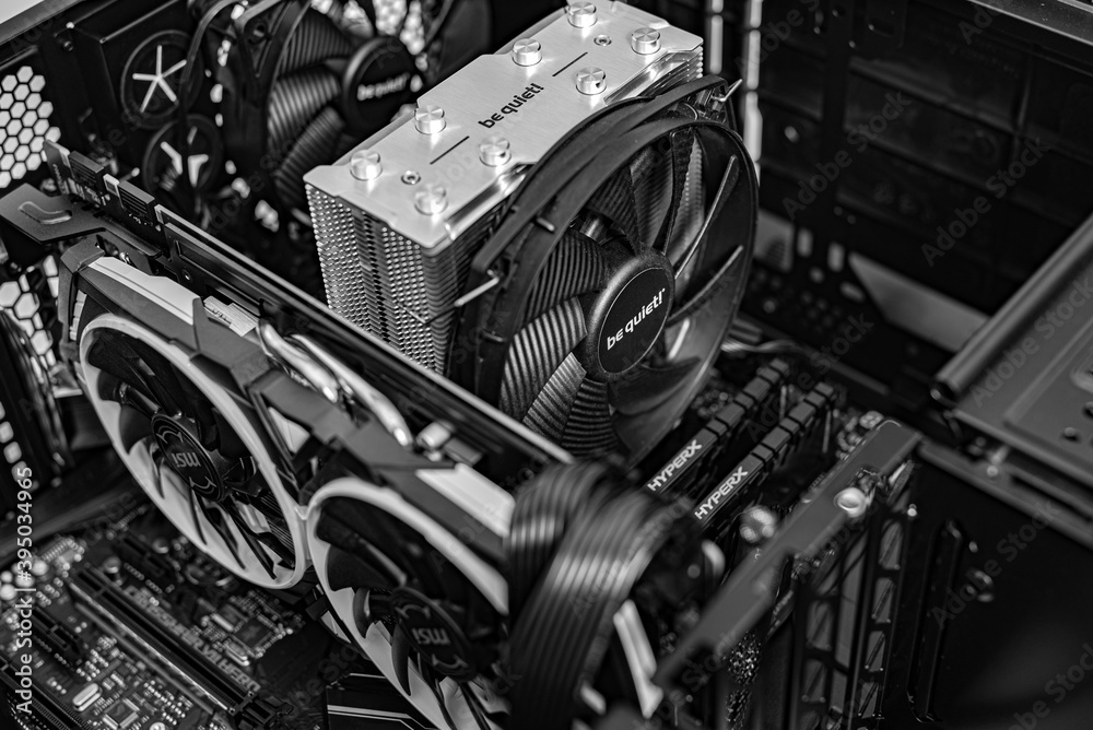 UZHGOROD, UKRAINE - October 25, 2018: Computer installation. New ...