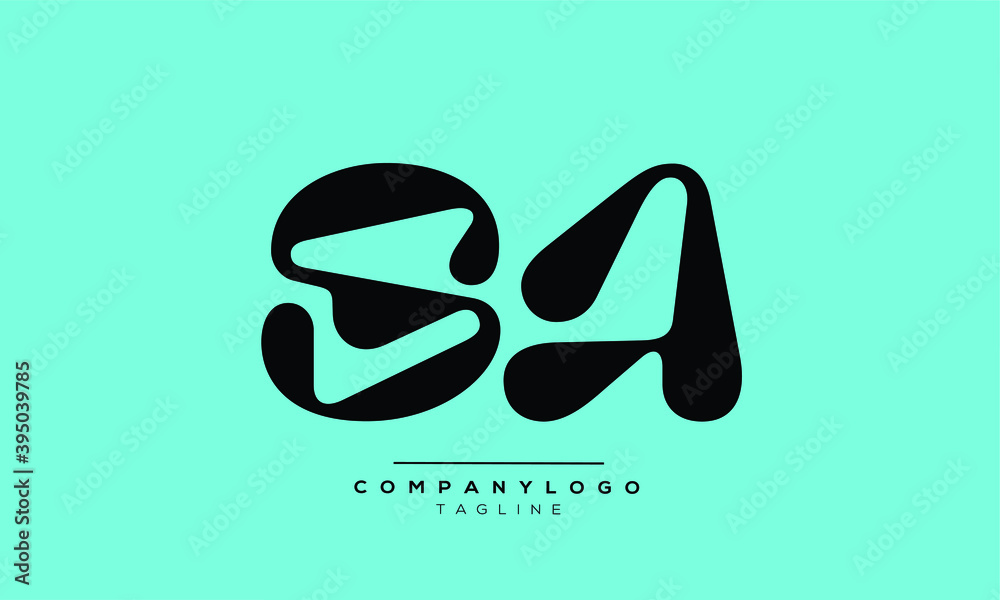 SA initials monogram letter text alphabet logo design Stock Vector ...