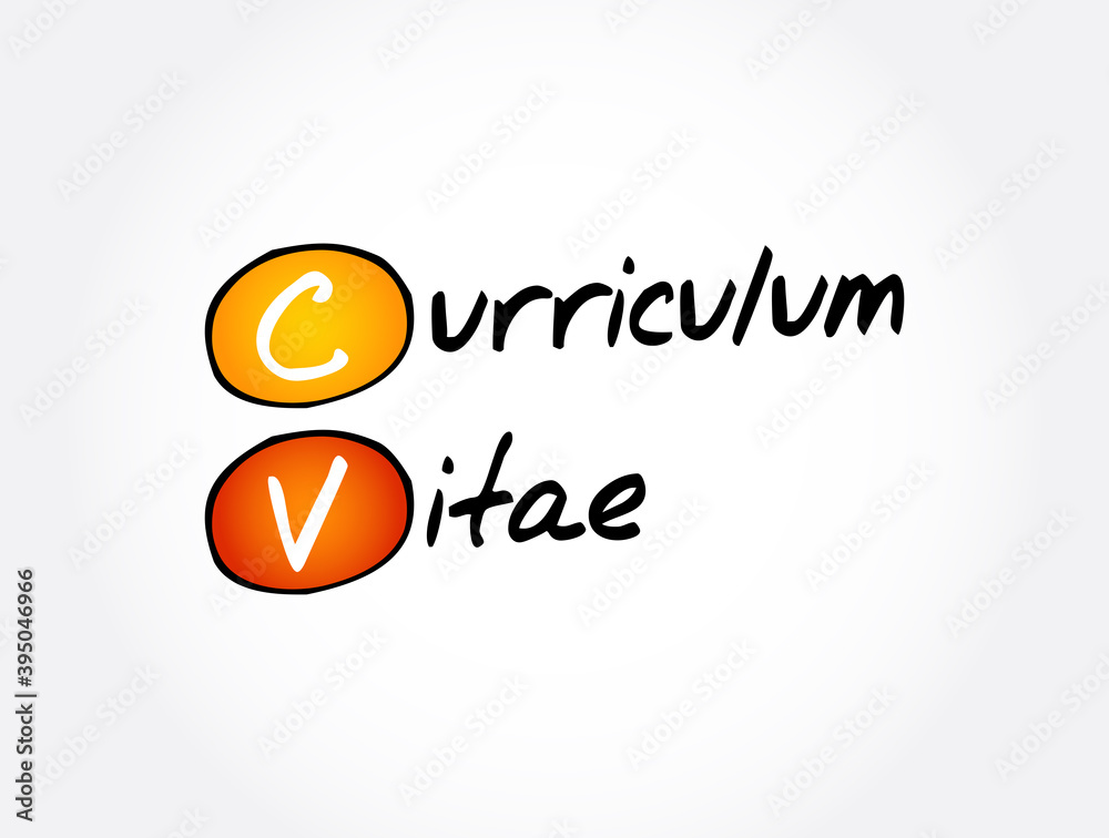 CV - Curriculum Vitae acronym, business concept background Stock ...
