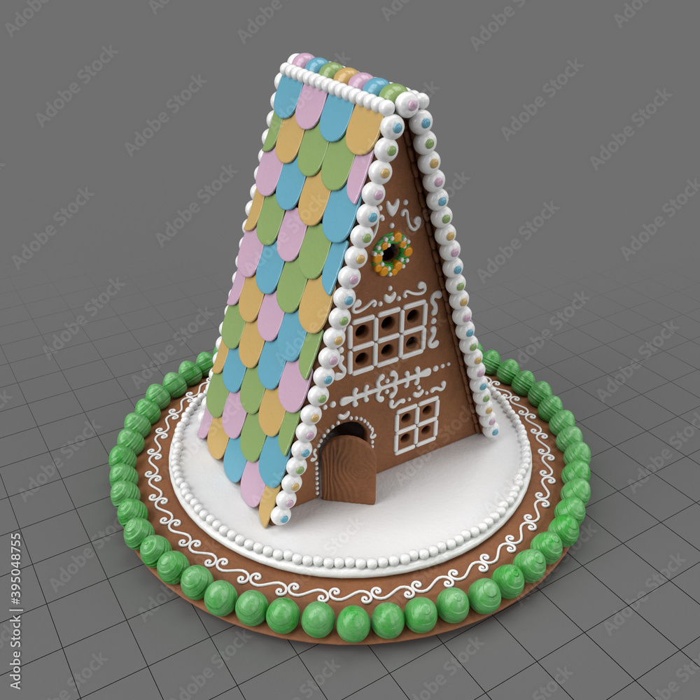 Gingerbread house cookie Stock 3D asset | Adobe Stock