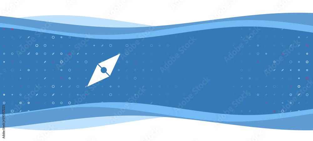 Vecteur Stock Blue wavy banner with a white compass symbol on the left ...