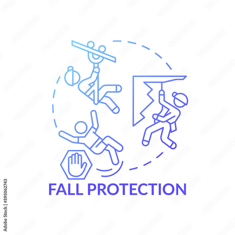 Fall protection concept icon. Top workplace safety violations ...
