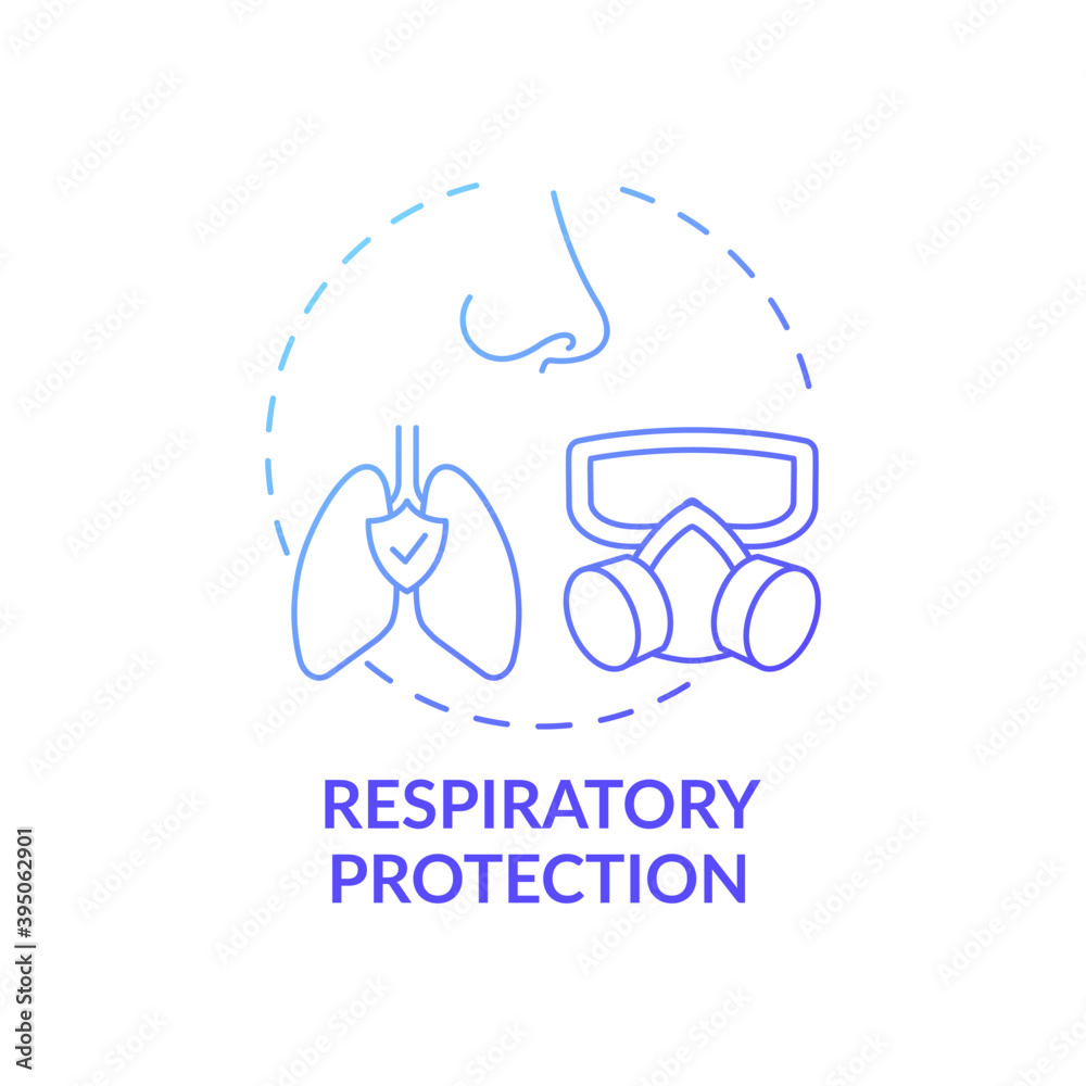 Respiratory protection concept icon. Top workplace safety violations ...