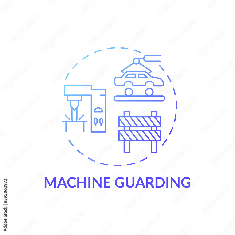 Machine guarding concept icon. Top workplace safety violations rules ...