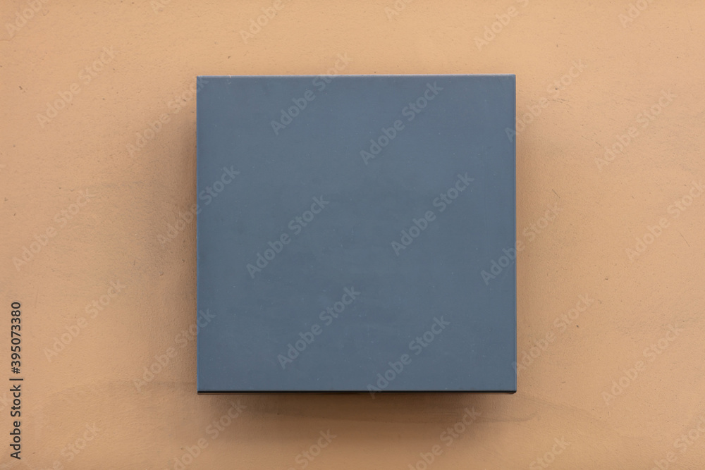 Blank metal wall sign mock up, Square shape signage, empty template ...