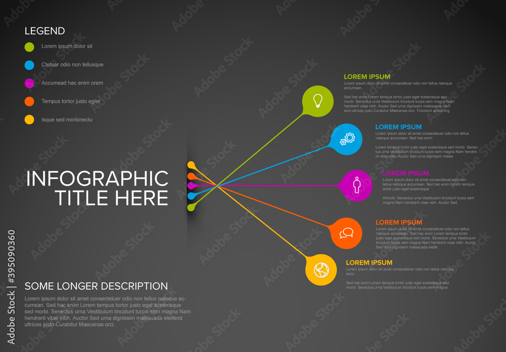 Five Elements Infographic with Droplet Pointers Stock Template | Adobe ...