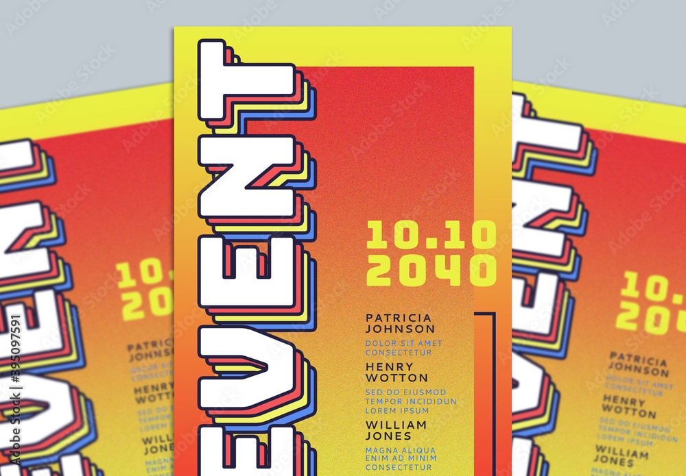 Text Effect Flyer Layout Stock Template | Adobe Stock