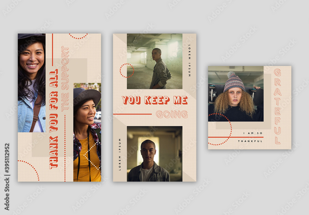 Modern Motivational Social Media Set Stock Template | Adobe Stock