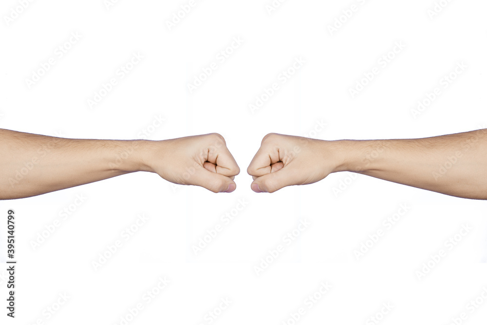 Dos manos con puño cerrado enfrentados en forma de saludo de la nueva ...
