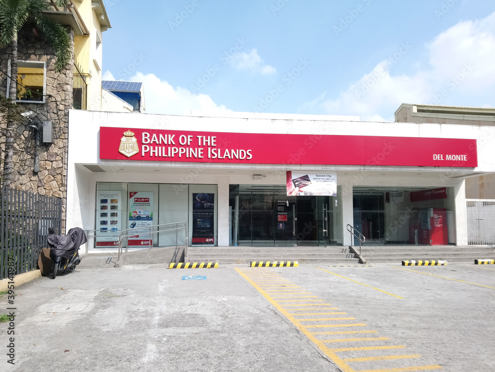 Bank of the Philippine Islands (BPI) bank facade in Quezon City ...