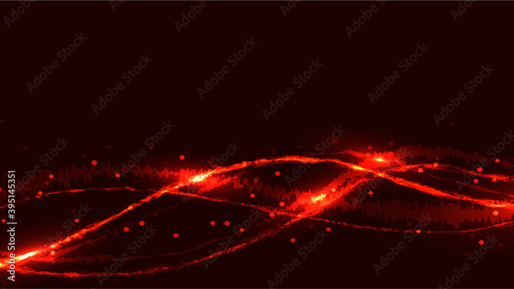 Abstract red energy glowing bright fire colored mottled neon burning ...