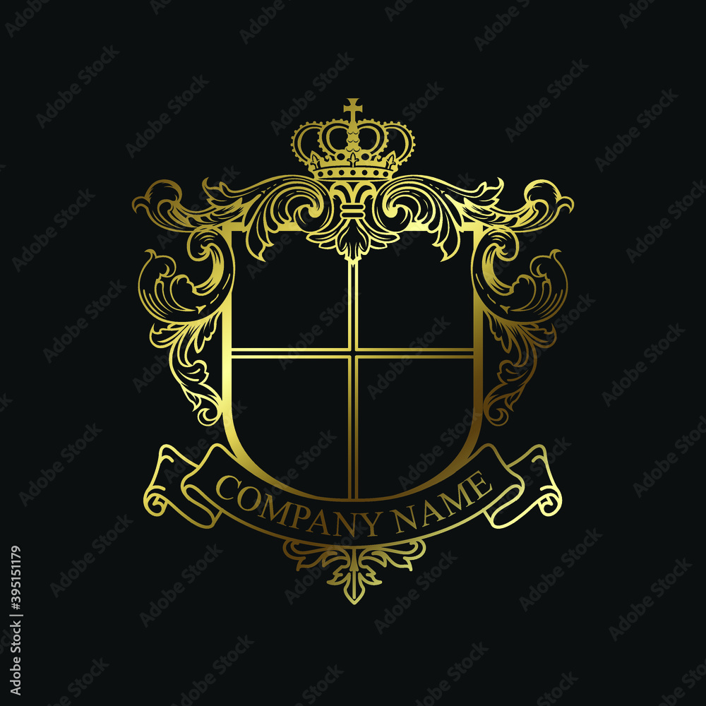 Crest Logo Template, Elegant emblem, boutique, heraldic, hotel ...