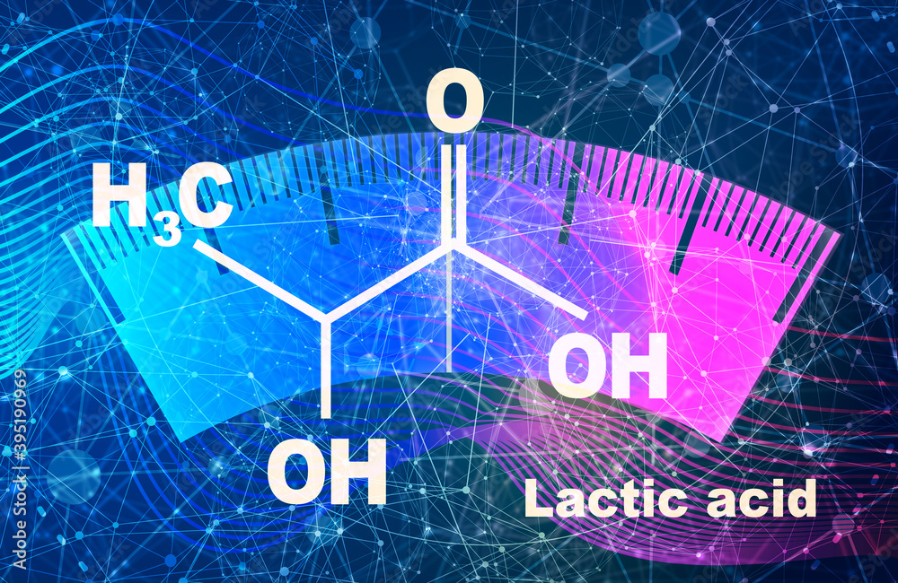 Lactic acid molecule. Structural chemical formula. Infographics ...