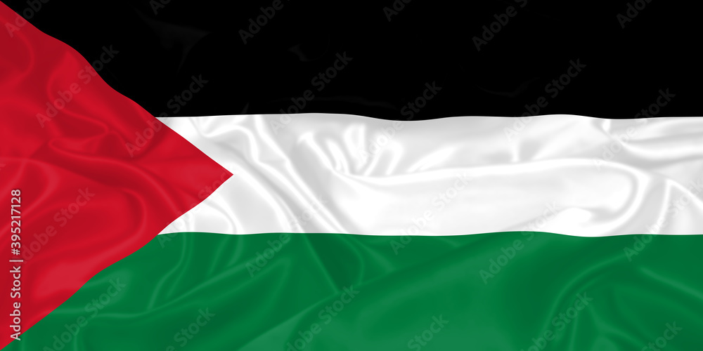 Palestine Flag waving. National flag of Palestine with waves and wind ...