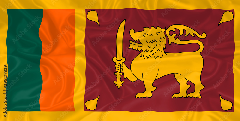 Sri Lanka Flag waving. National flag of Sri Lanka with waves and wind ...