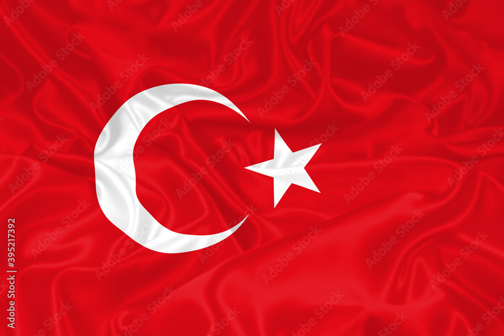 Turkey Flag waving. National flag of Turkey with waves and wind ...