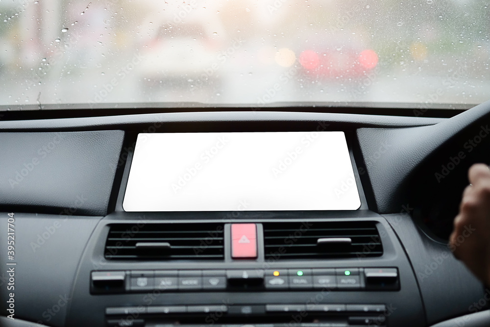 Blank Device Screen In Car Stock Photo | Adobe Stock