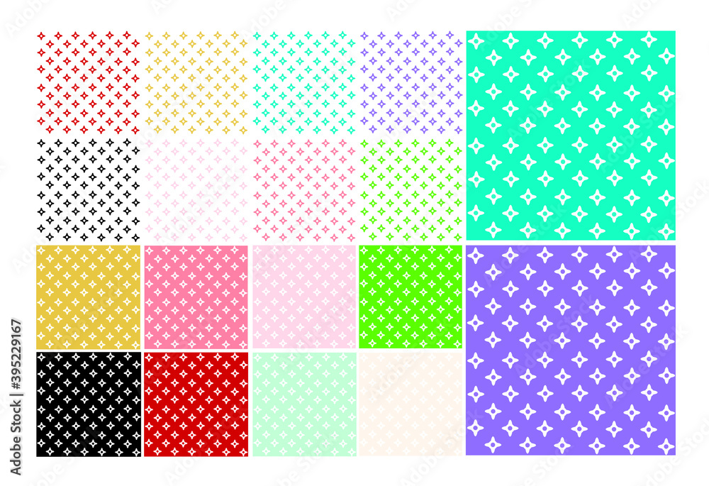 Set of 18 universal different vector color seamless patterns. You can ...