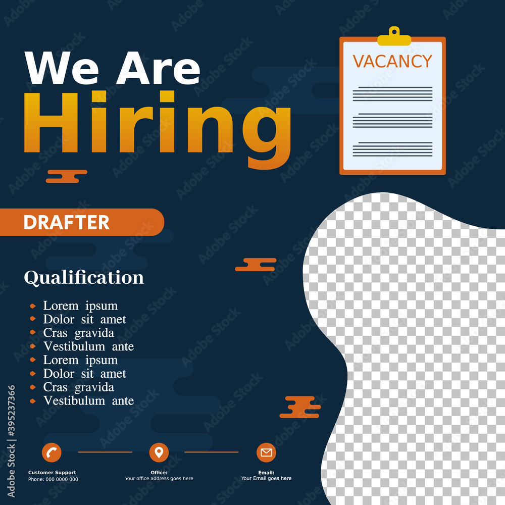 Hiring, Job vacancy design poster.Open recruitment drafter design ...