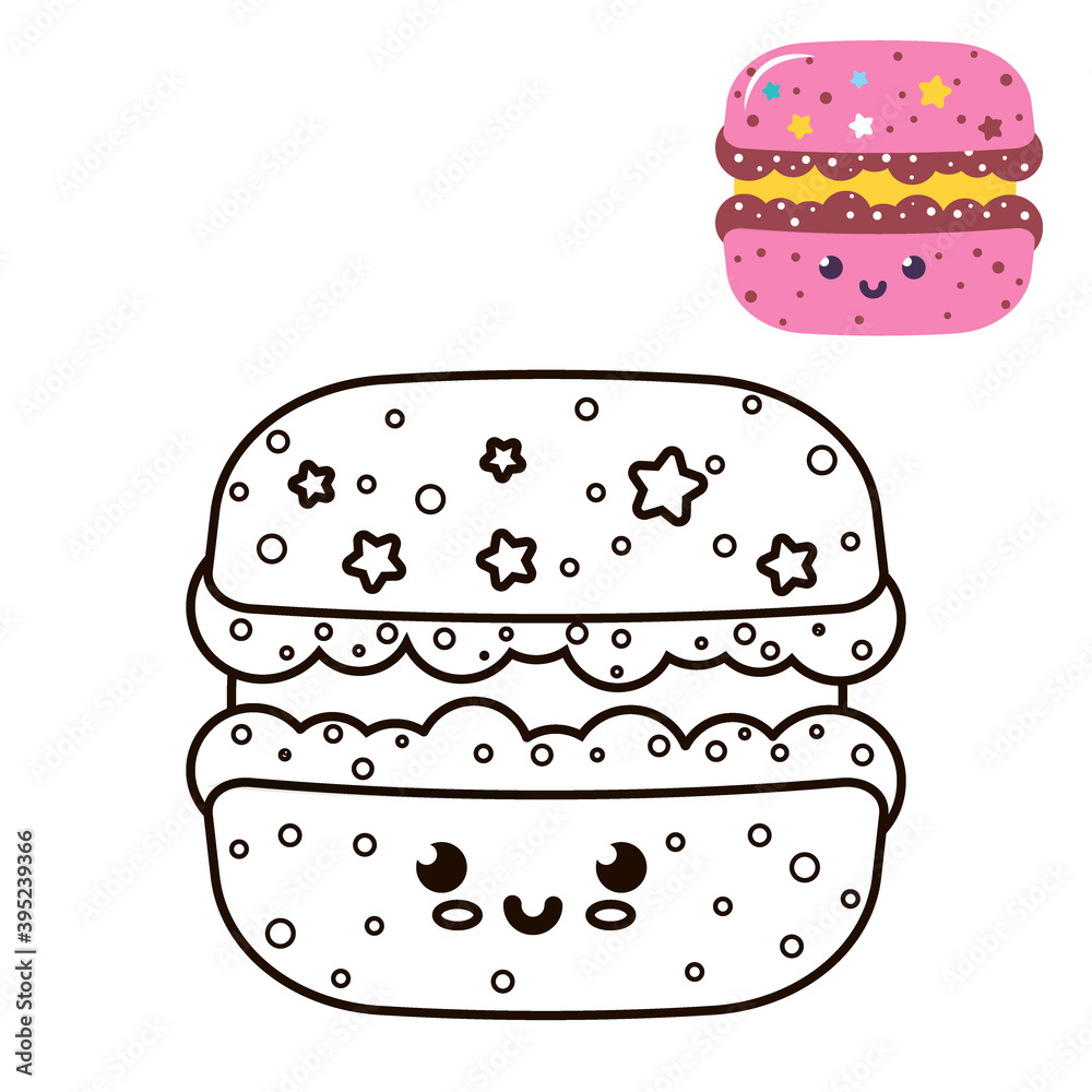 Coloring page macaroon. Coloring page macaroon. Sweet silhouette ...