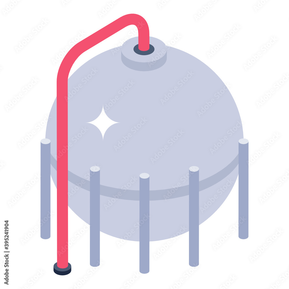 Liquid storage reservoir, isometric icon of water cistern Stock Vector ...