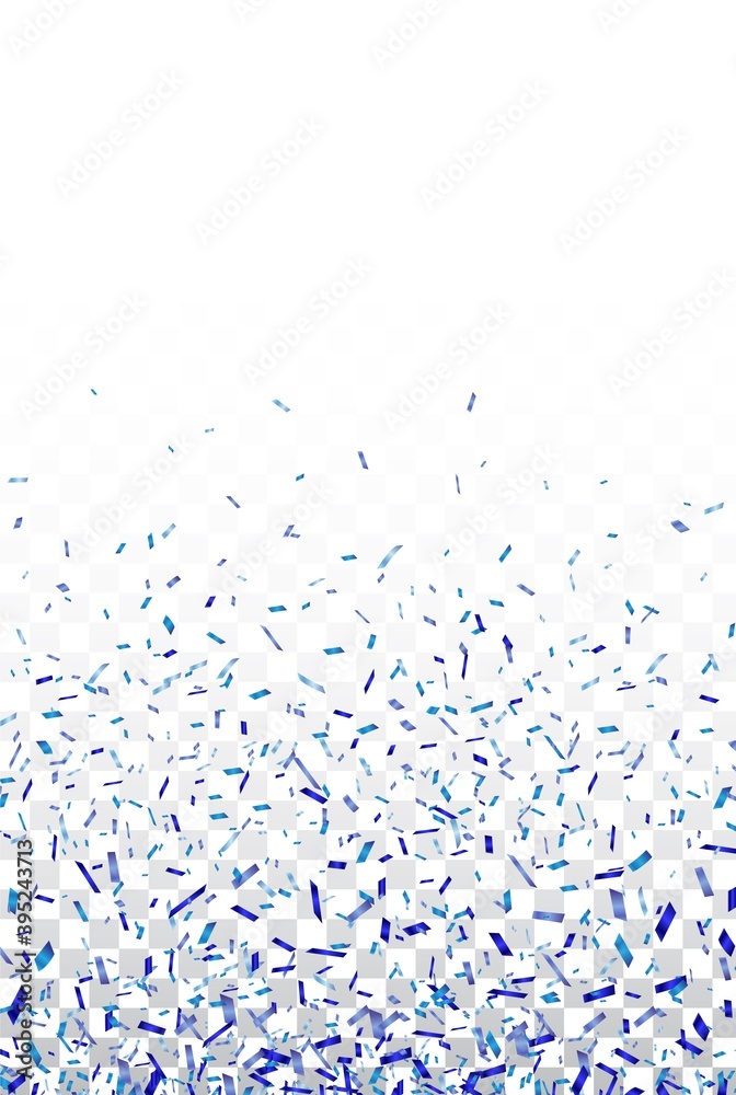 Blue confetti background falling on a transparent background Stock ...