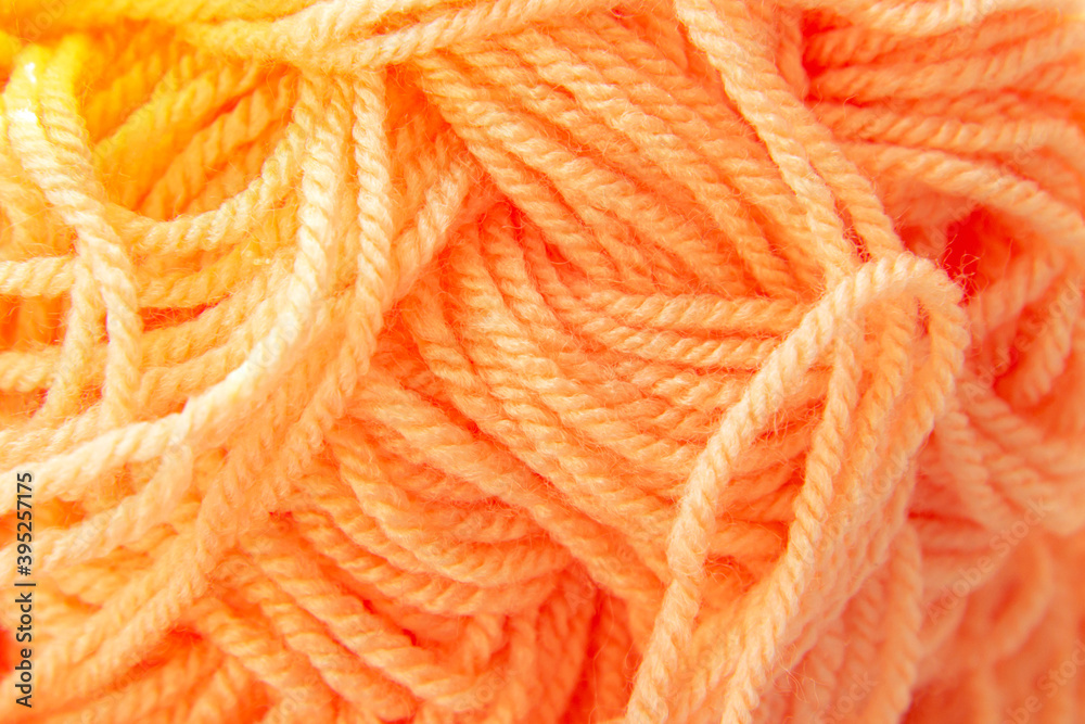 Tangled wool texture. Textured background of bright orange threads ...