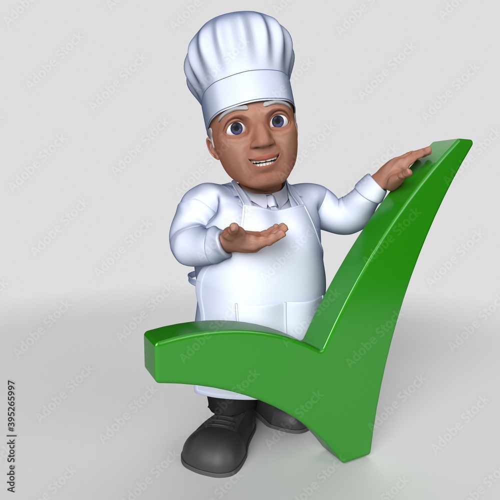 3D Cartoon Baker Character Stock Illustration | Adobe Stock