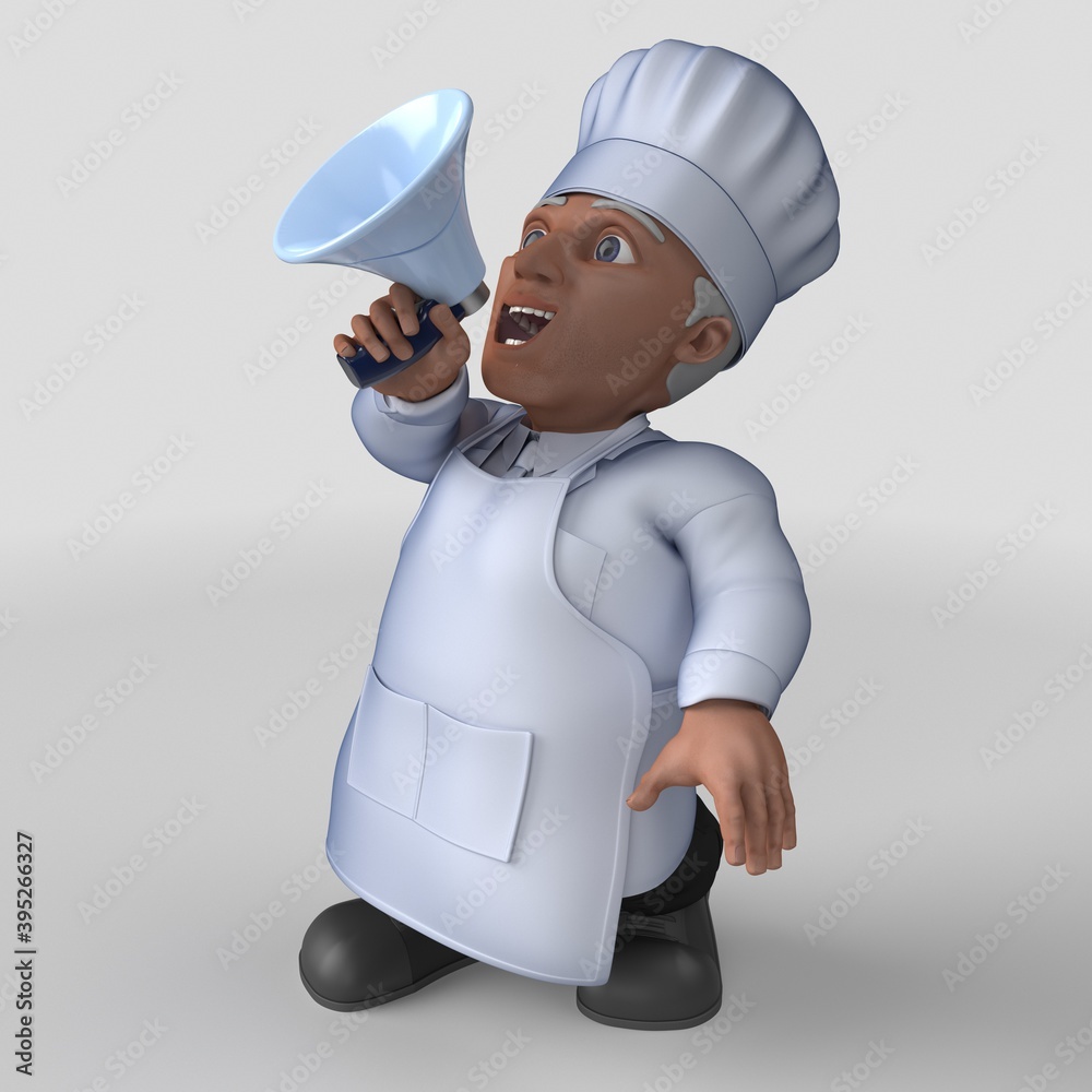 3D Cartoon Baker Character Stock Illustration | Adobe Stock