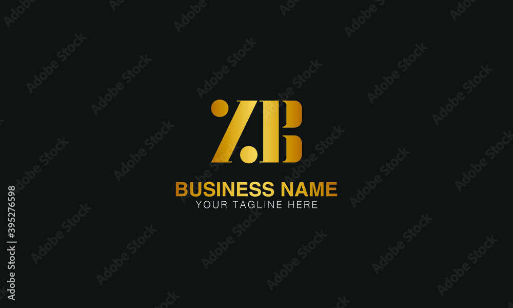 ZB Z B initial based letter typography logo design vector image Stock ...