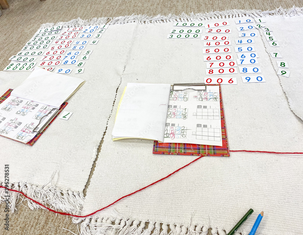 montessori material bank alignment numbers for thousands hundreds tens ...