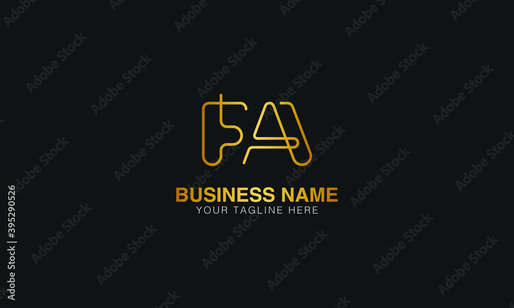 FA F A initial based letter typography logo design vector Stock Vector ...