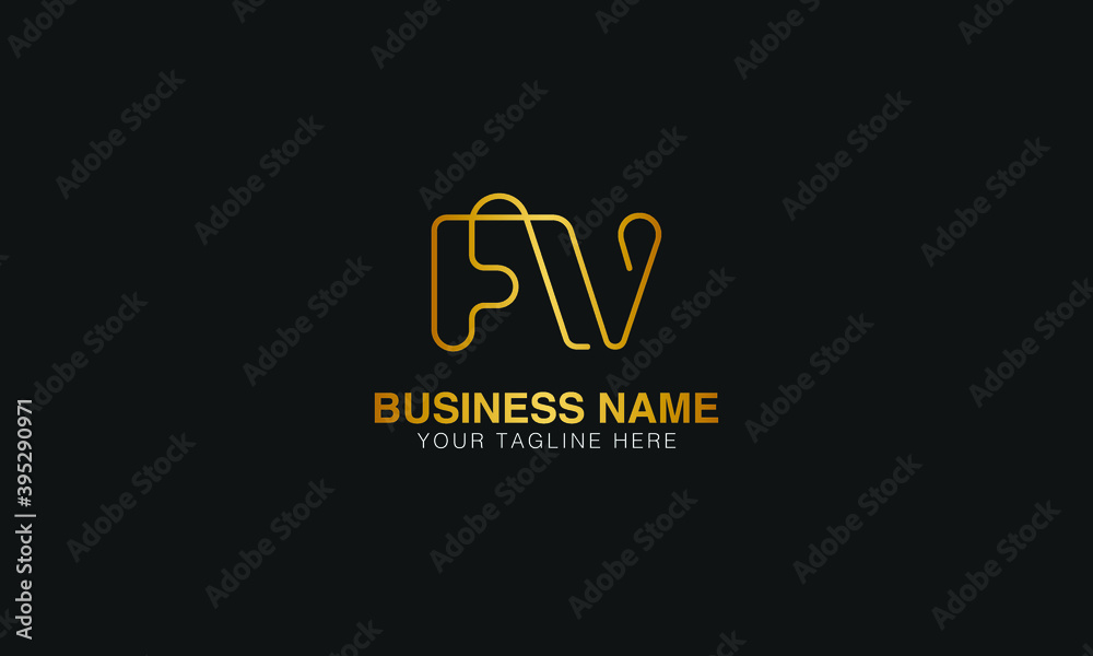 FV F V initial based letter typography logo design vector Stock Vector ...