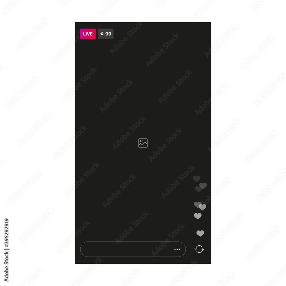 Instagram Live Interface. Stories Wireframe Clean Mockup. Social Media ...