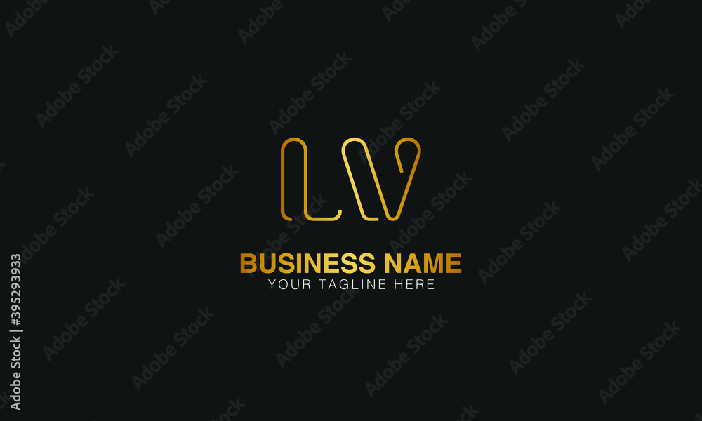 , L V initial based letter typography logo design vector Stock Vector ...