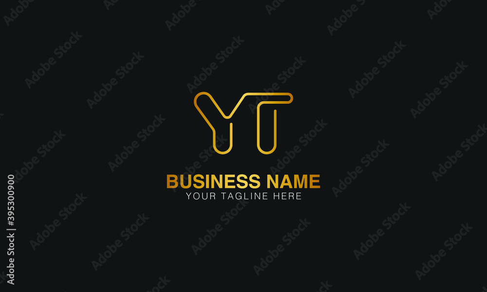 YT Y T initial based letter typography logo design vector Stock Vector ...