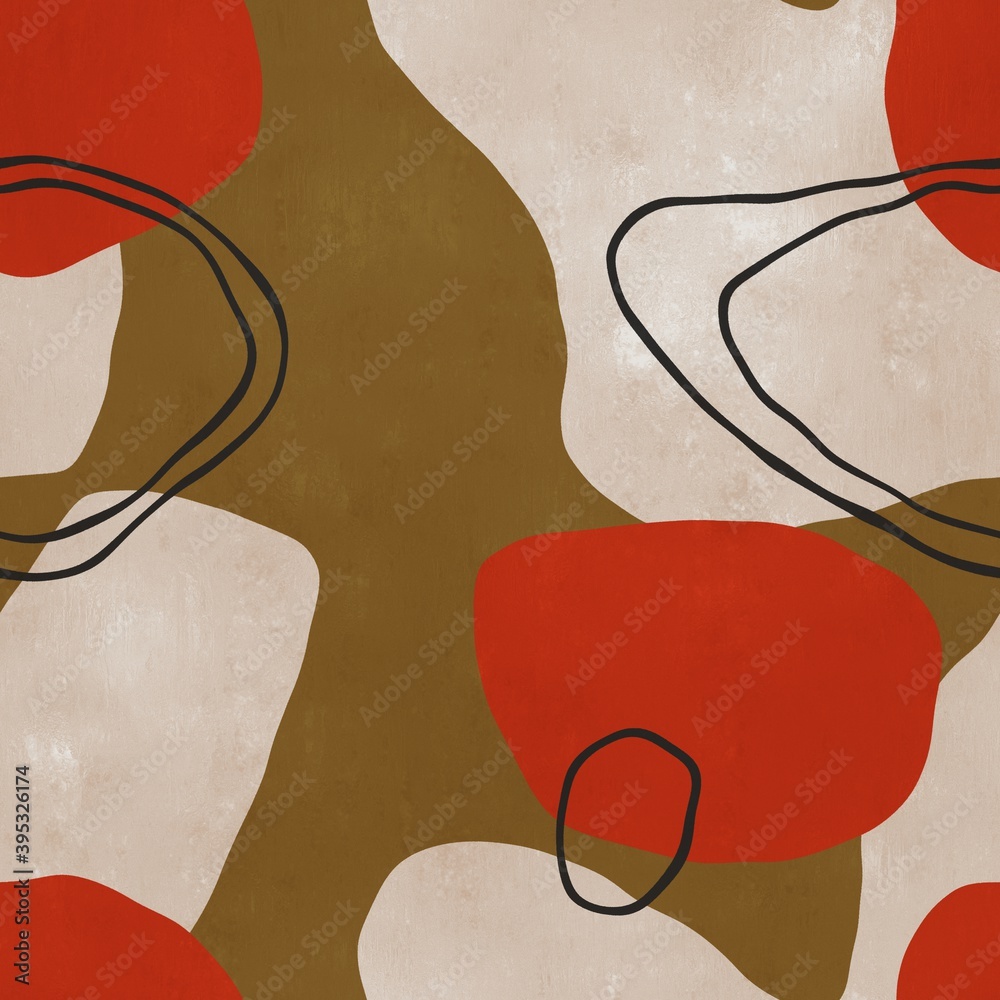 Seamless organic rounded curvy shapes naive design. High quality ...